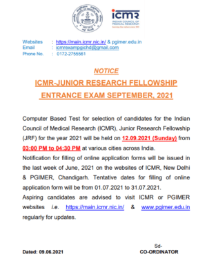 ICMR JRF 2021 - The Science Bistro